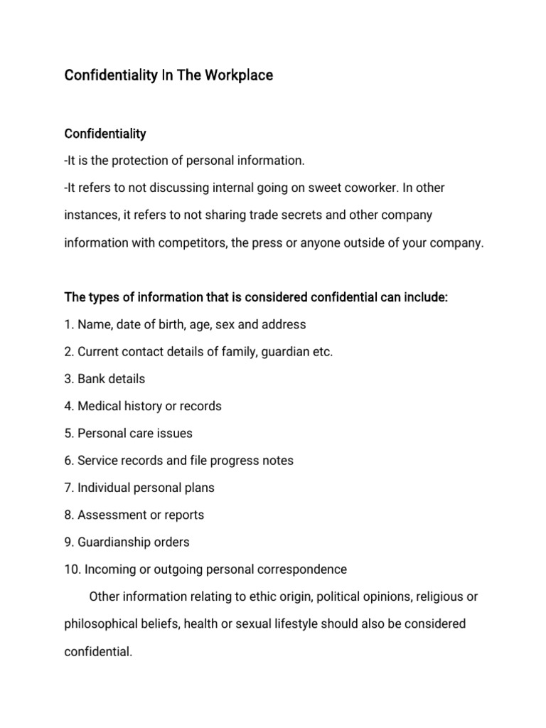 Workplace Confidentiality Guidelines | PDF | Confidentiality | Computer ...