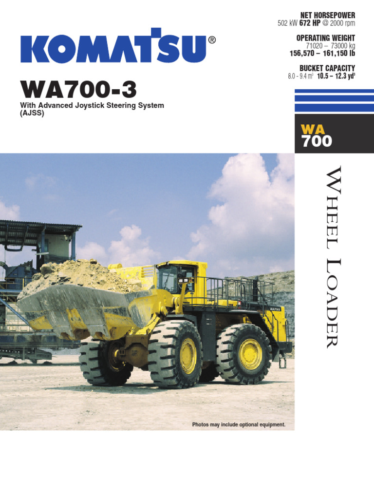 Practica #8-Catalogo Cargador Komatsu WA700 | PDF | Axle | Horsepower