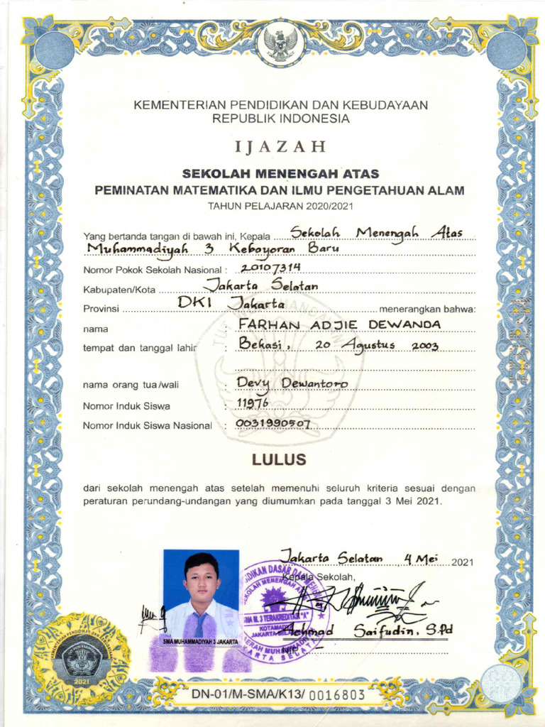 Ijazah Firhan | PDF