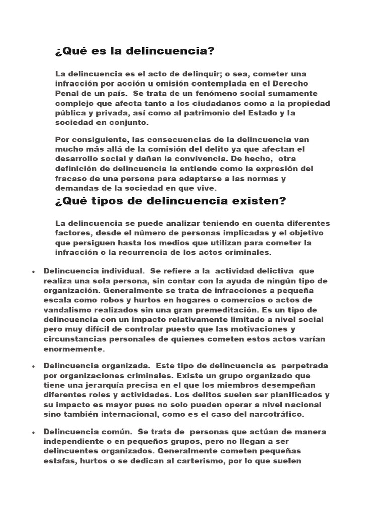 Qué Es La Delincuencia | PDF | Cibercrimen | Crímenes