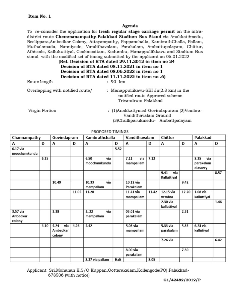 PALAKKADd bus list | PDF