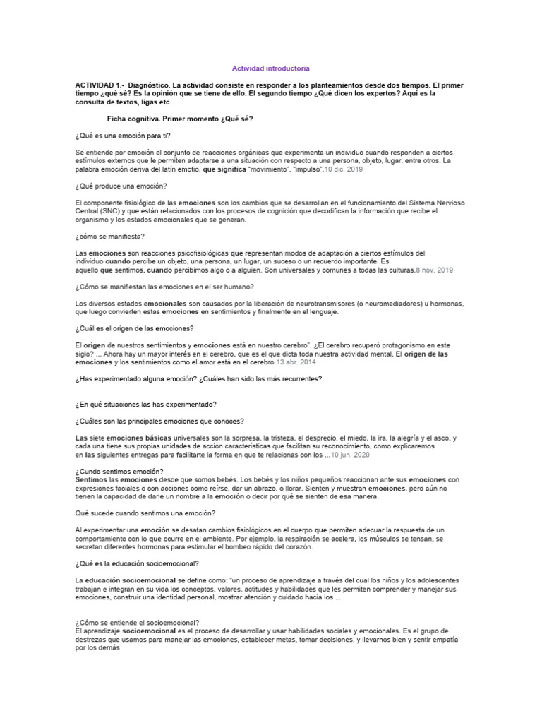 Diagnóstico Desarrollo Socioemo | PDF | Las emociones | Inteligencia emocional