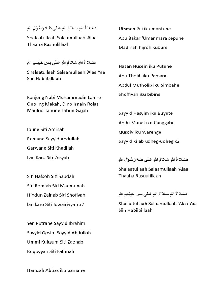 Nasab Kanjeng Nabi | PDF