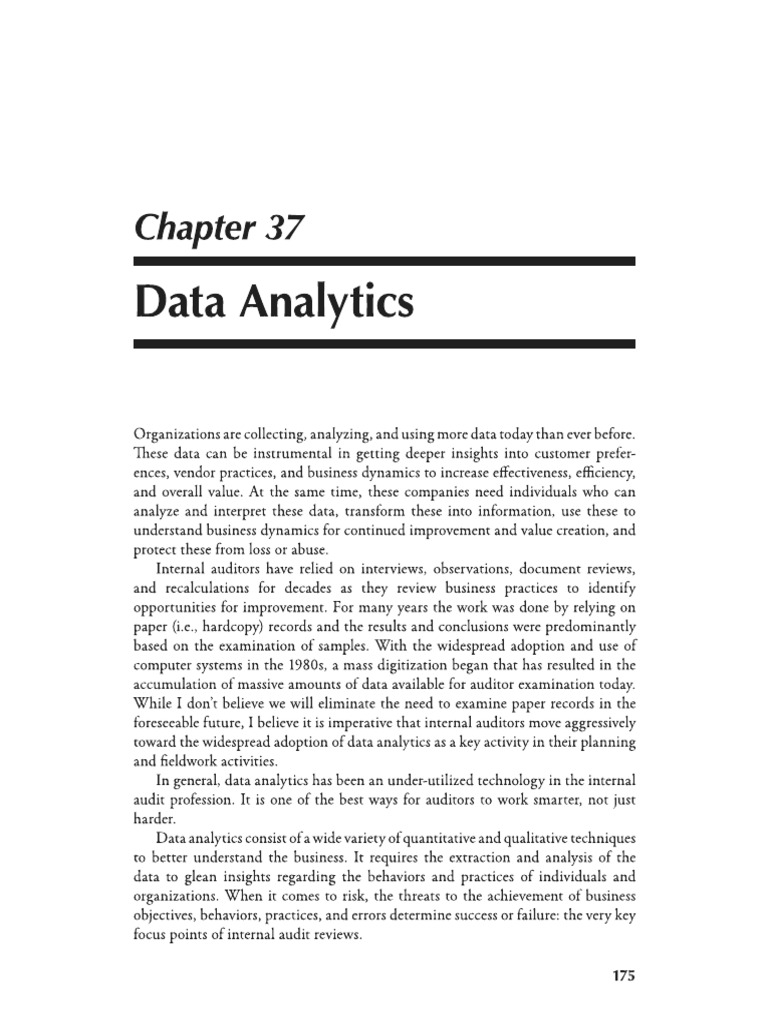 Chapter 37 Data Analytics | PDF
