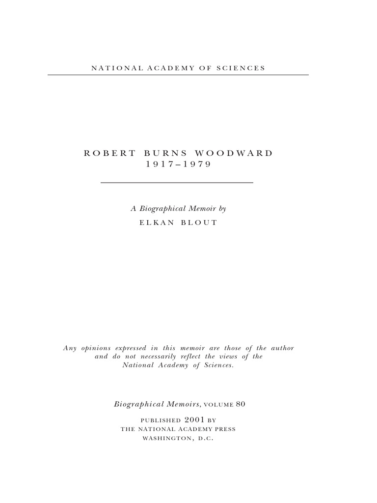 Woodward Robert B | PDF | Chemistry | Organic Chemistry