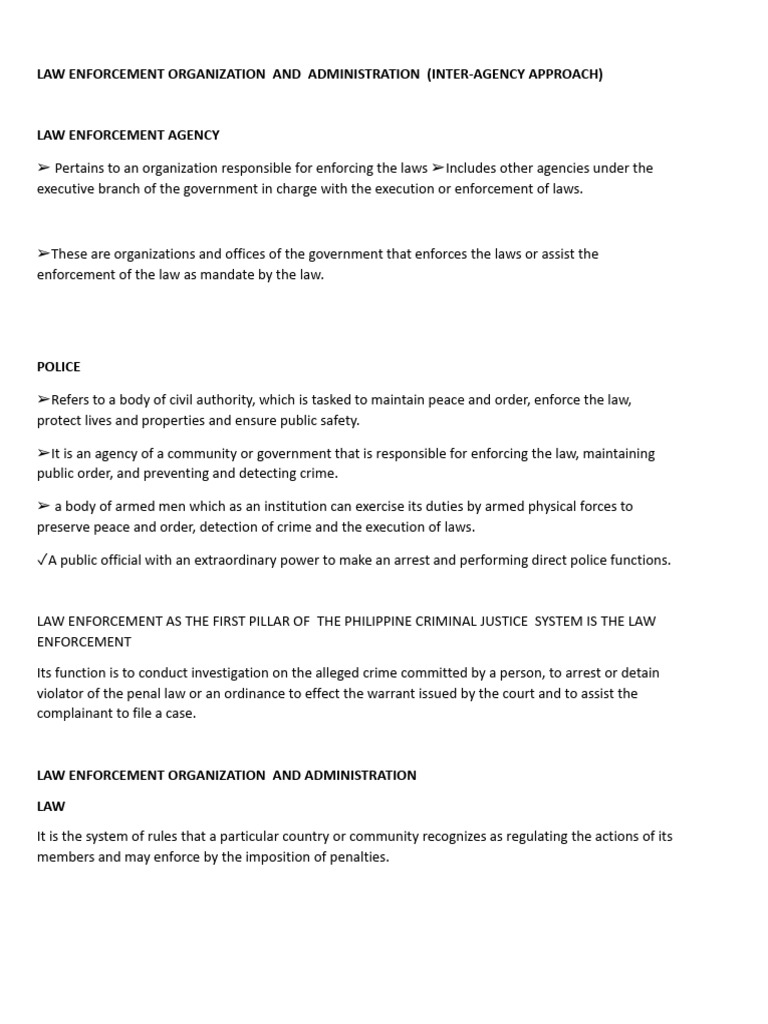 Law Enforcement Organization and | PDF | Police | Hierarchy