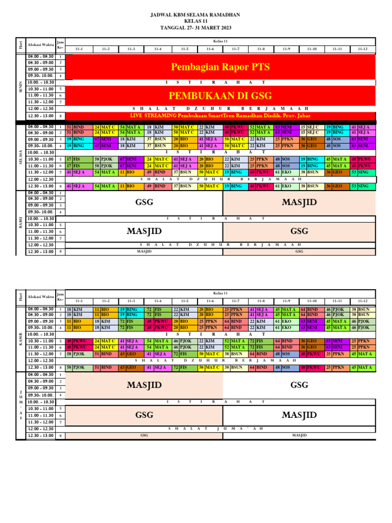 Kls 11 KBM Minggu Pertama | PDF
