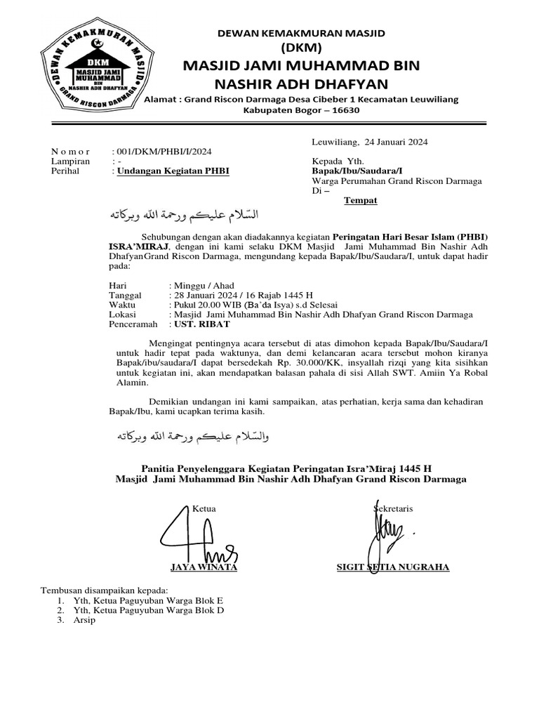 Undangan Rajaban GRD | PDF