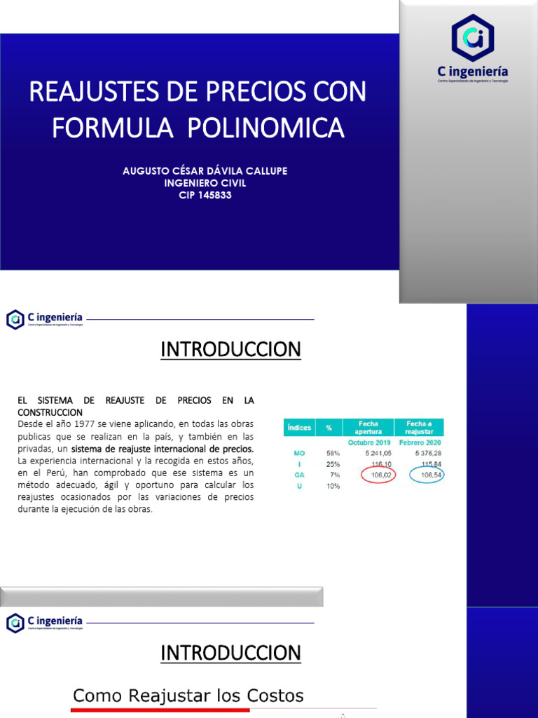 Reajustes de Precios Con Formula Polinomica | Descargar gratis PDF ...