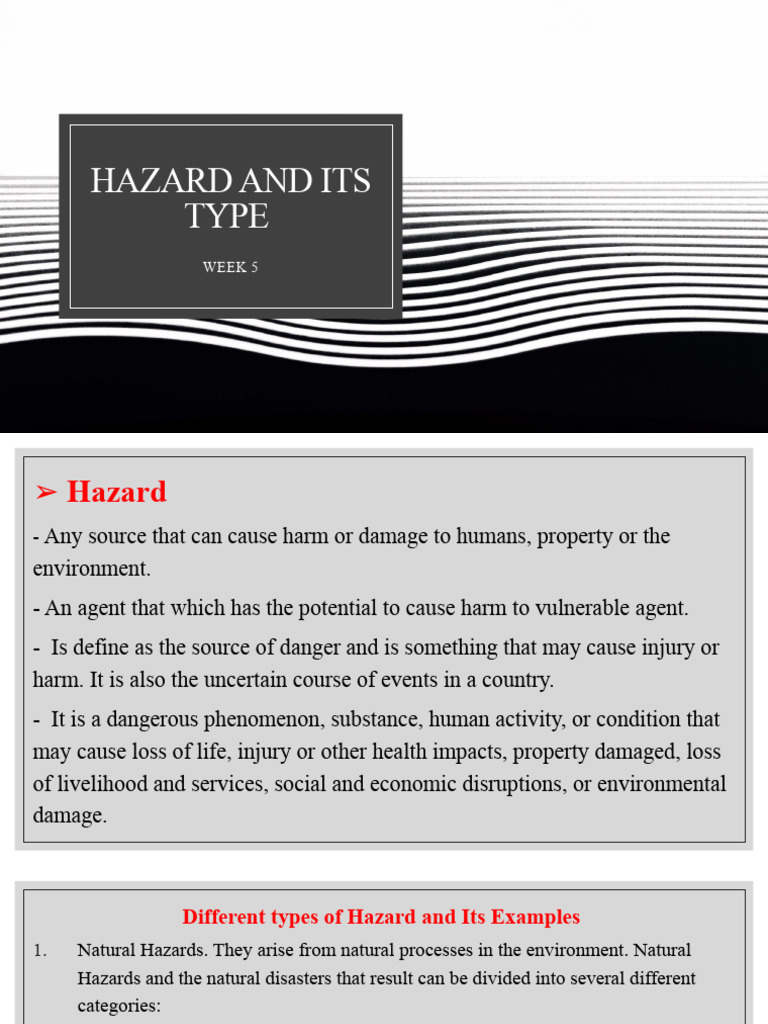 WEEK 5 Hazard and Its Type | PDF | Hazards | Natural Hazards