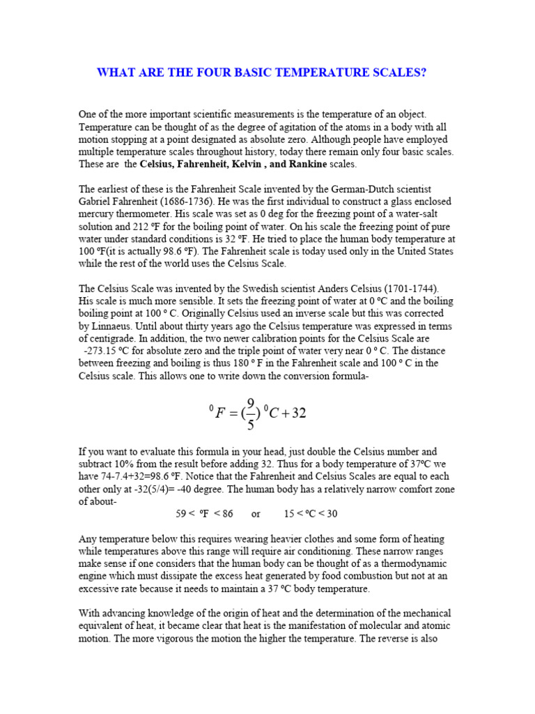 TEMPERATURE | PDF | Celsius | Temperature