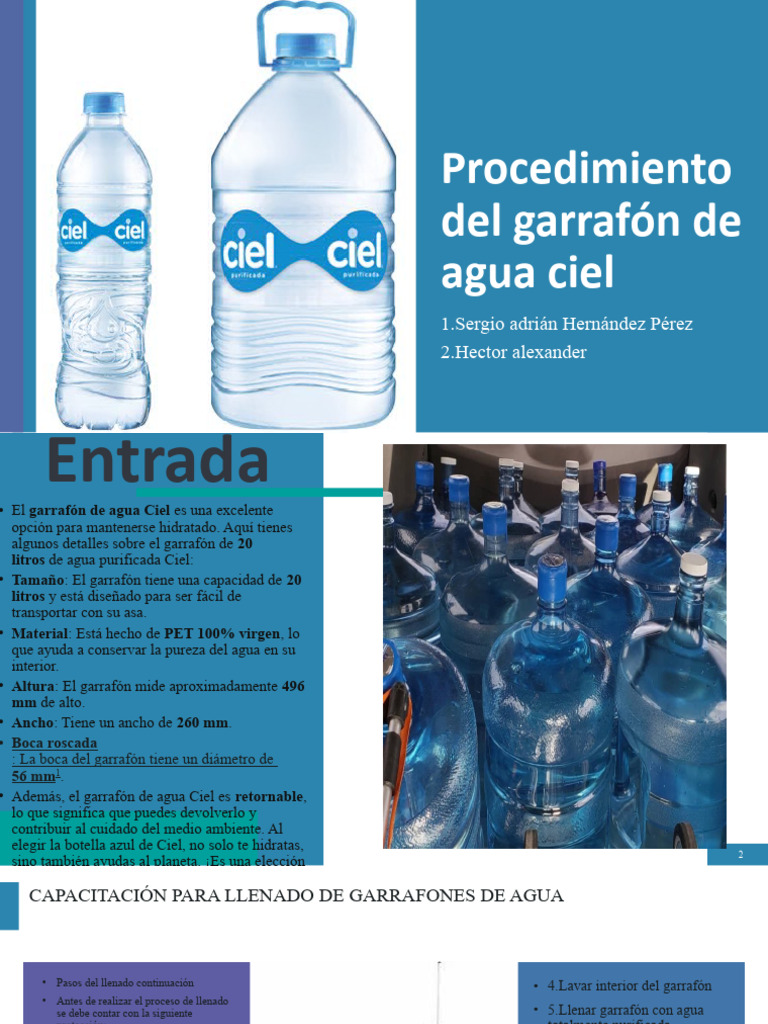 Medidas y cuidado del garrafón Ciel | PDF | Agua