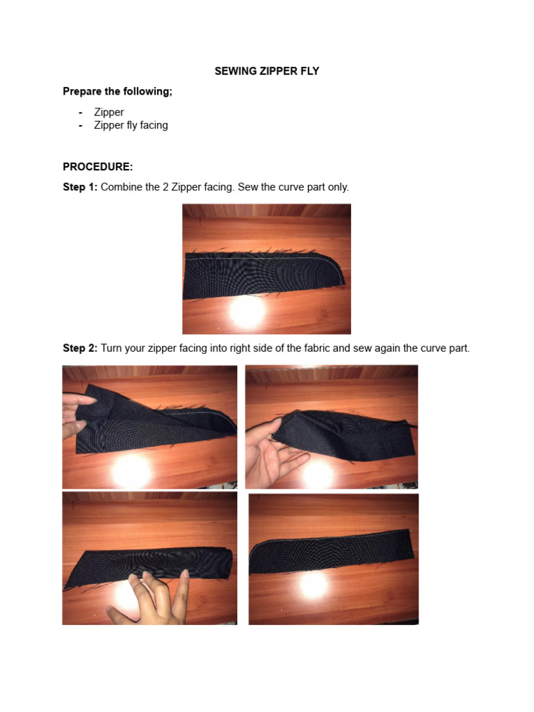 Sewing Zipper Fly | Download Free PDF | Sewing | Textiles