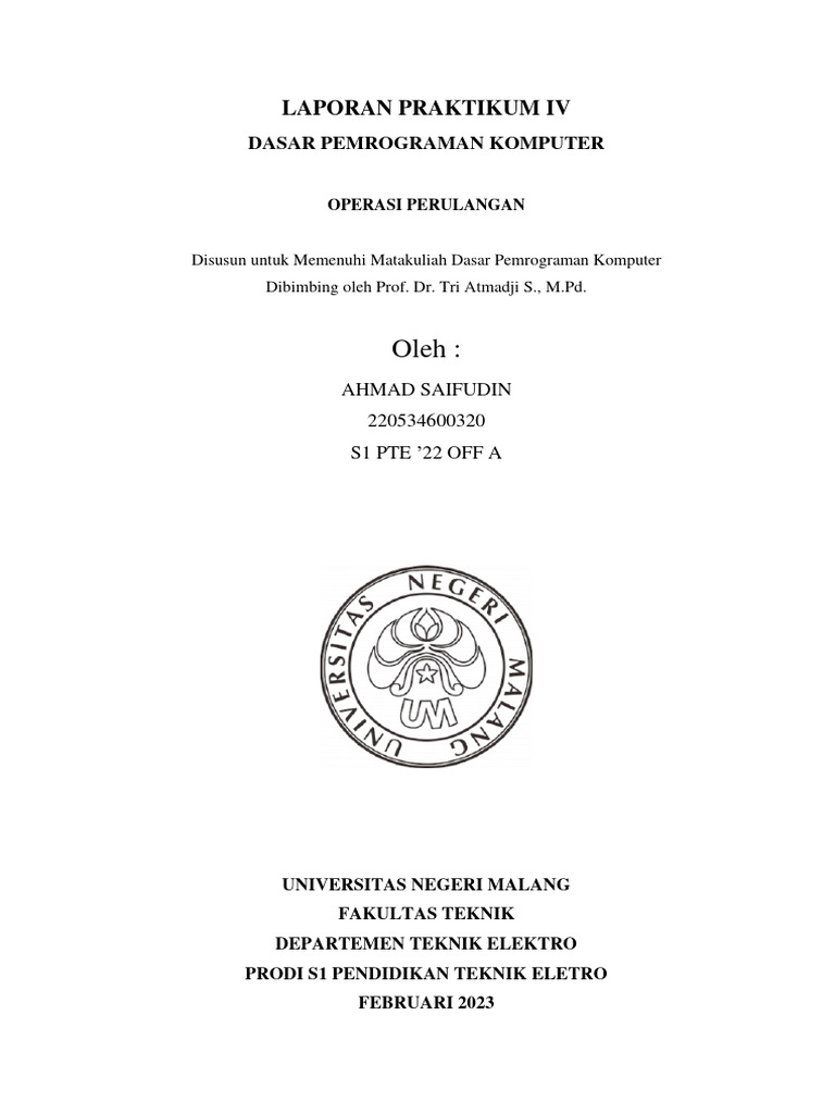 Ahmad Saifudin - Laporan Praktikum 5 | PDF | Metode & Bahan Ajar