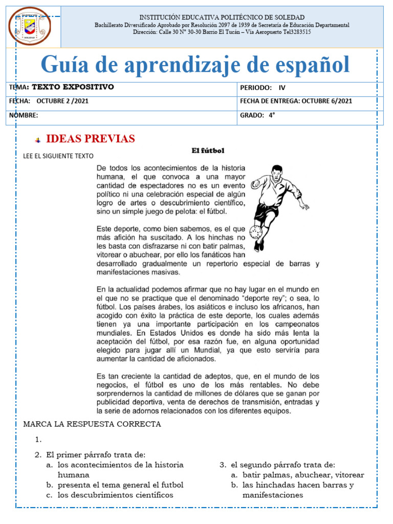 Texto Expositivo 4to | PDF