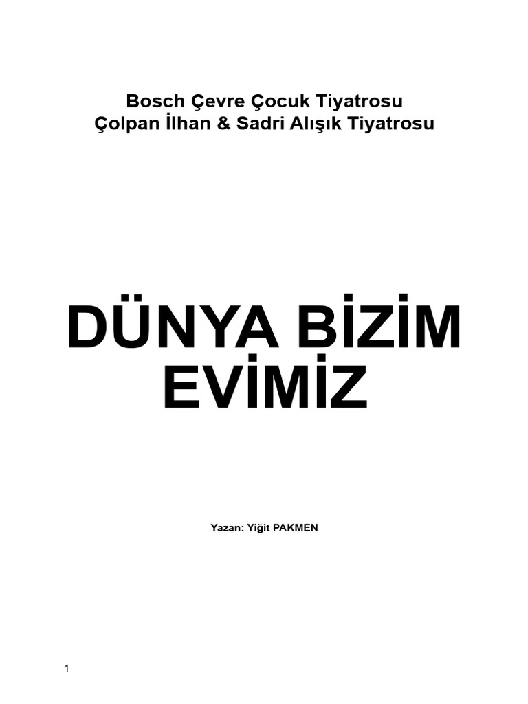 Dünya Bizim Evimiz (Revize) | PDF