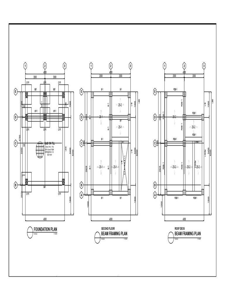 Foundation Plan Beam Framing Plan Beam Framing Plan: C1F1 C1F1 C1F1 GB1 GB1 B-1 B-1 RDB-1 | PDF ...