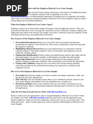 Cover Letter Sample Referral
