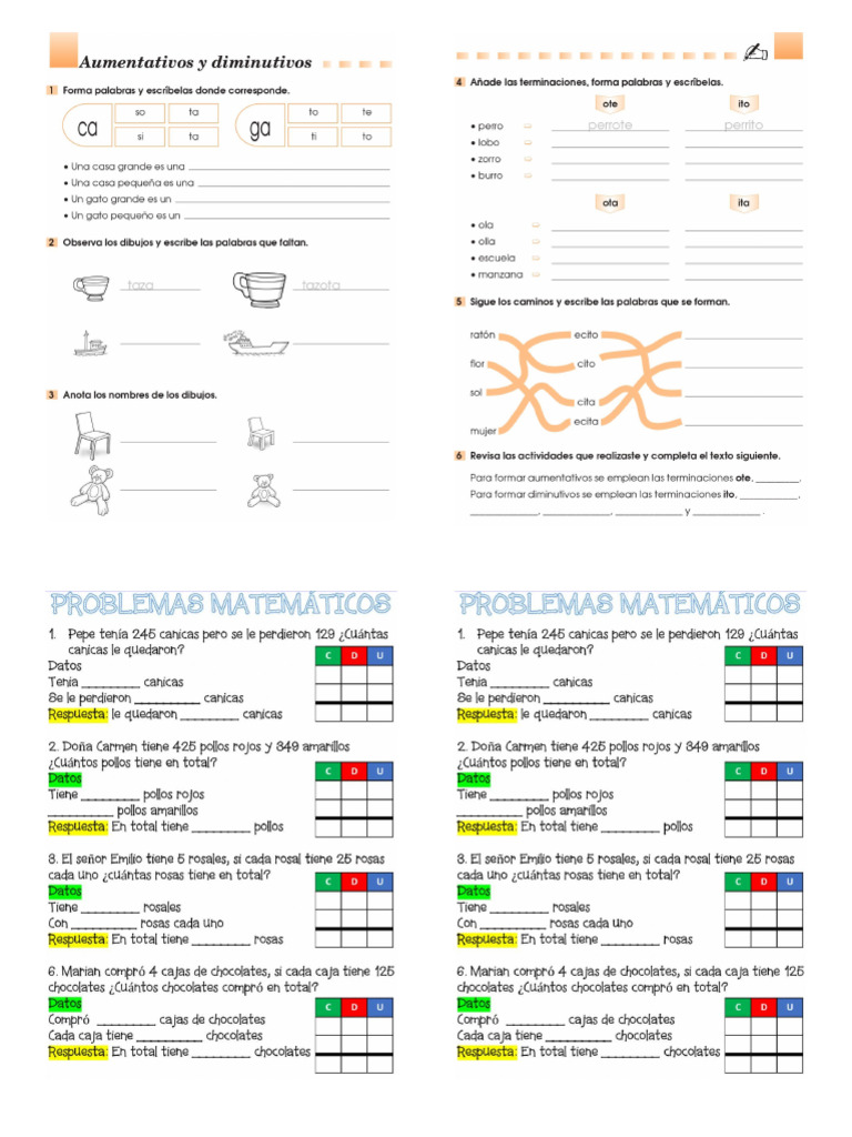 Aumentativos y Diminutivos | PDF