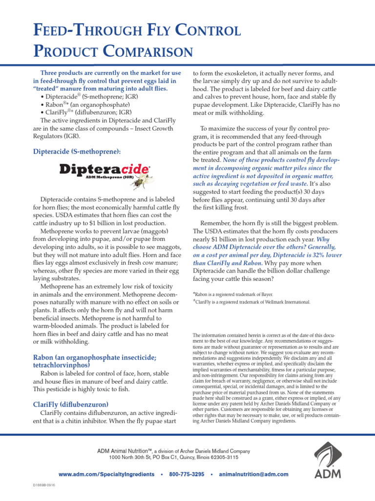D1669B-0916 FeedThroughFlyComparisonHiRes | PDF | Fly | Cattle