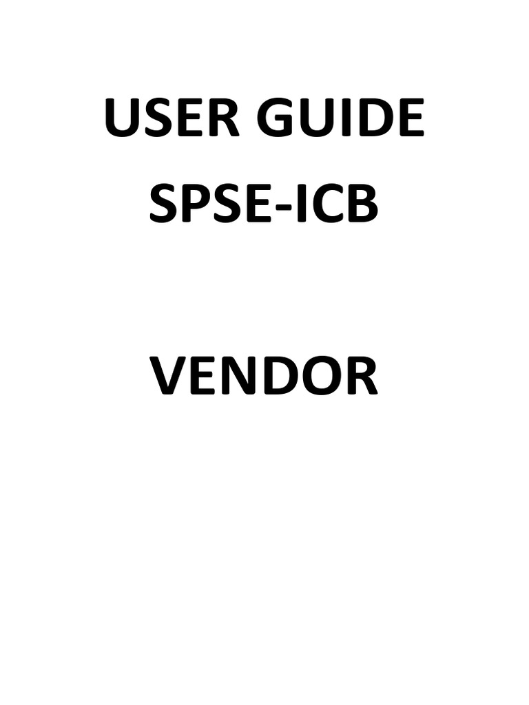 User Guide SPSE ICB - Rekanan (Works Pre Qualification Version 1.2) | PDF | Login | Menu (Computing)