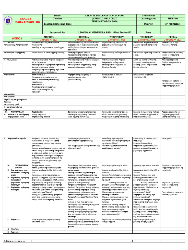 DLL Filipino-4 Q3 W2-Edited | PDF