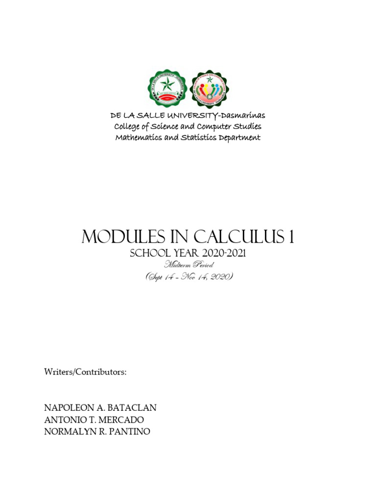 Calculus Module 1 | PDF | Function (Mathematics) | Inequality (Mathematics)