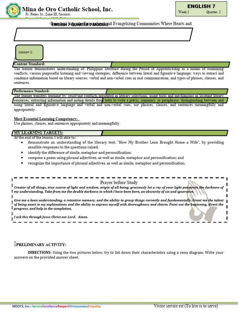 English Module Aileen | PDF | Metaphor | Learning