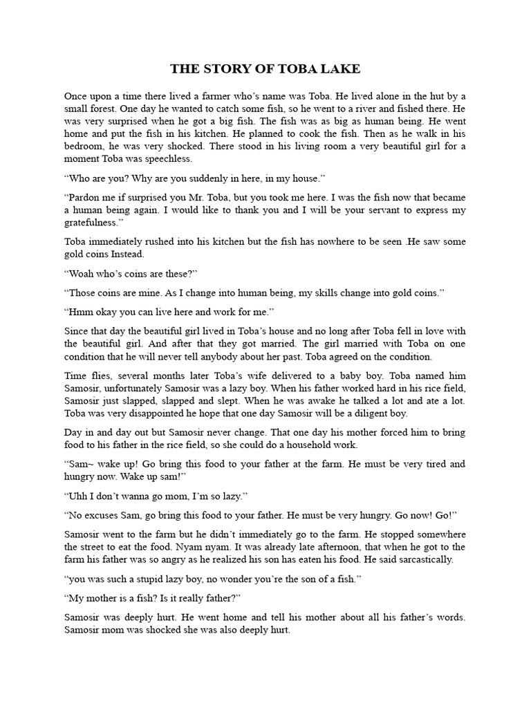 The Story of Toba Lake | PDF