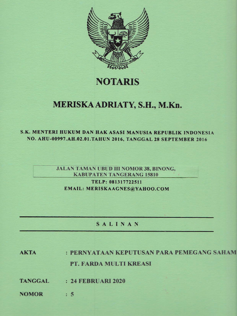 Salinan PKPPS PT FARDA MULTI KREASI | PDF