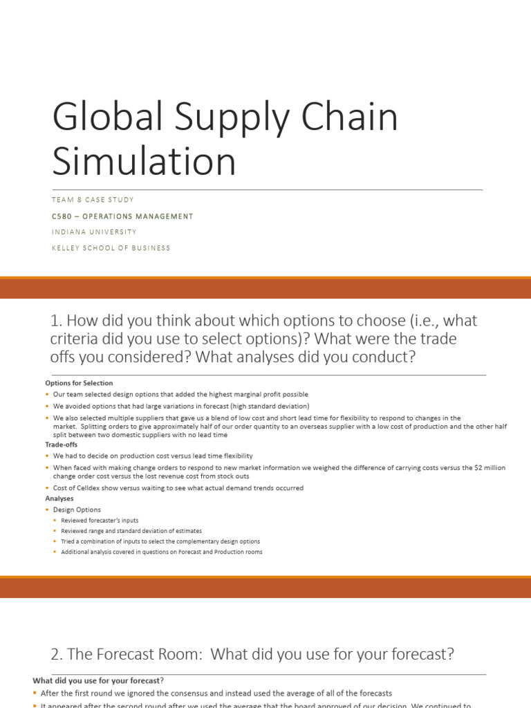 Global Supply Chain Simulation | Download Free PDF | Forecasting | Supply Chain
