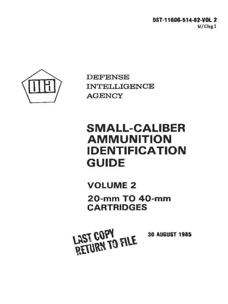 Small Caliber Ammunition Identification Guide 20 To 40 MM | PDF ...