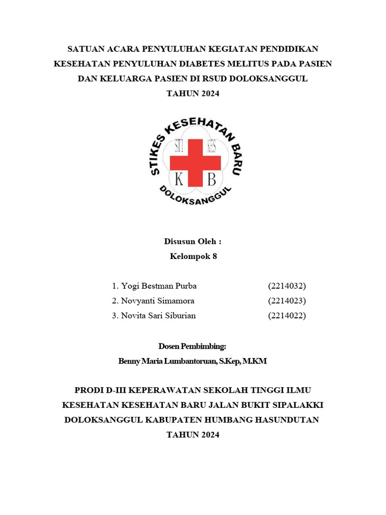 Sap Penkes Kelompok 8 | PDF | Kesehatan Holistik