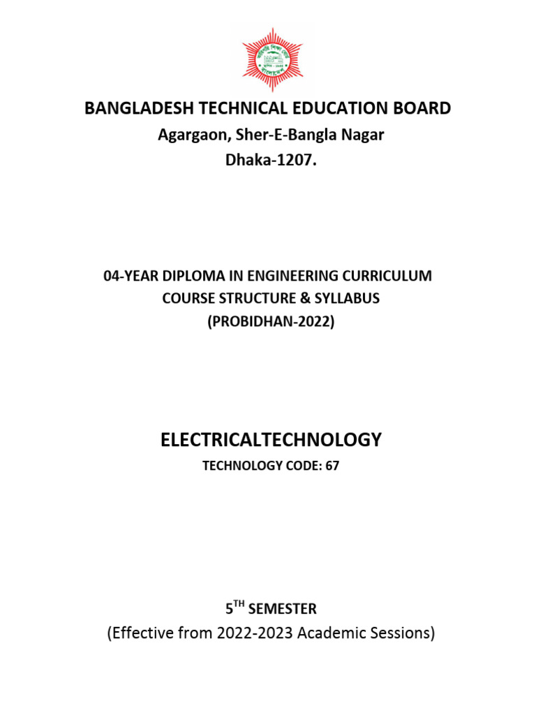 Electrical Engineering Curriculum 2022 | PDF | Marketing | Power Station