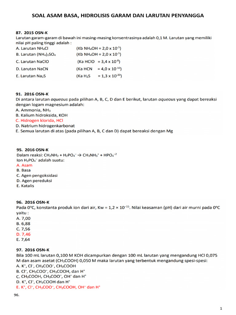 Soal dan Pembahasan Asam Basa | PDF