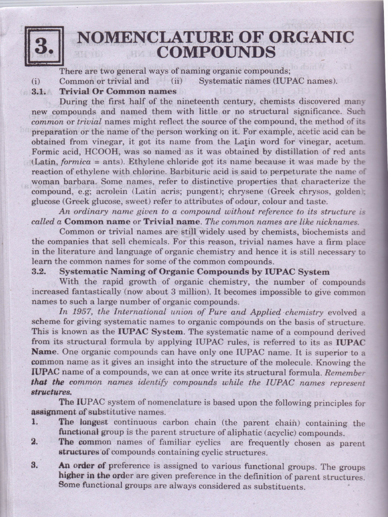 Nomenclature of Organic Compounds-3 | PDF | Functional Group | Alkane