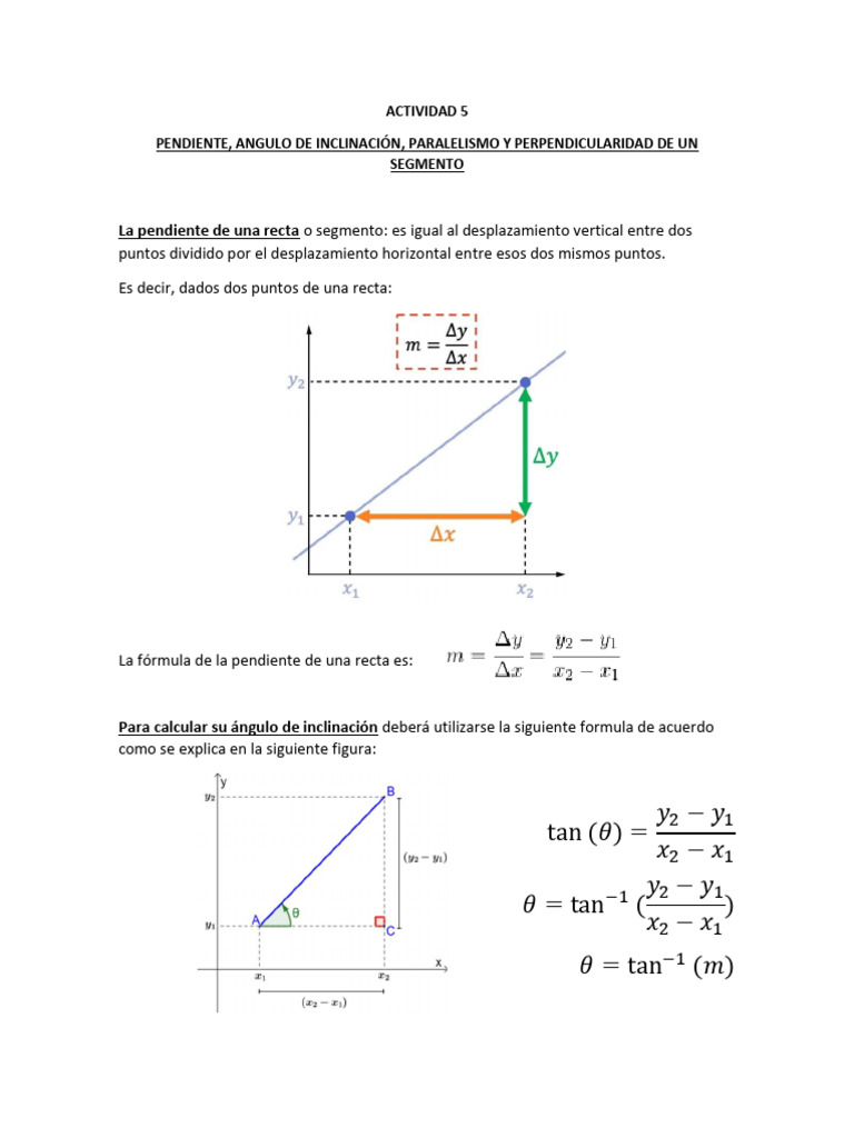 Actividad 5 Pendiente y Perpendicularidad de Un Segmento-2 | PDF ...