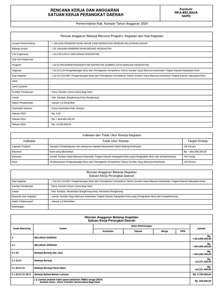 ILP Puskesmas Dan Pustu 2024 | PDF