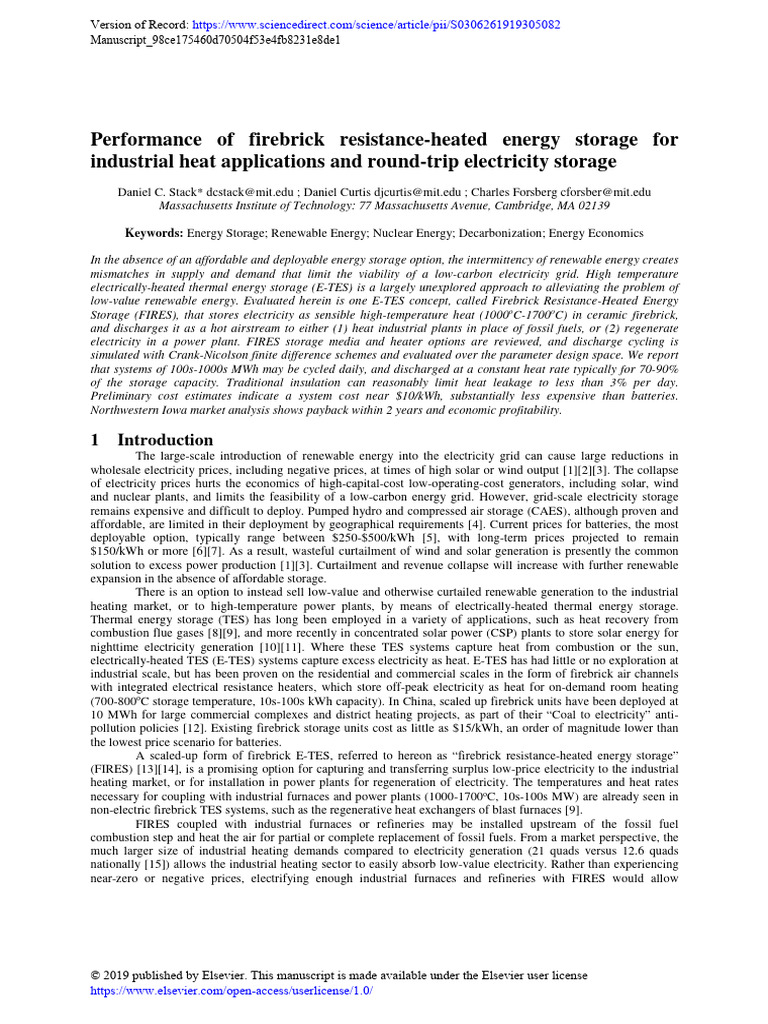 Firebrick Energy Storage for Industry | PDF | Energy Storage | Solar Power