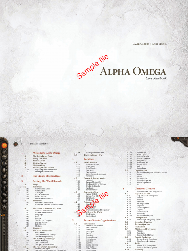 Alpha Omega RPG Sample | Download Free PDF | Cost Of Living