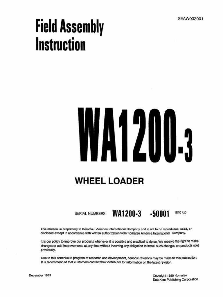 WA1200-3 - Manual de Montagem | PDF | Wheeled Vehicles | Car Body Styles