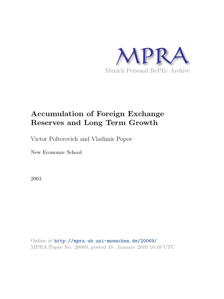 Foreign Exchange Reserves and Growth | PDF | Exchange Rate | Economic ...