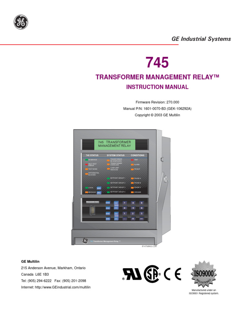 745 Man | PDF | Transformer | Relay