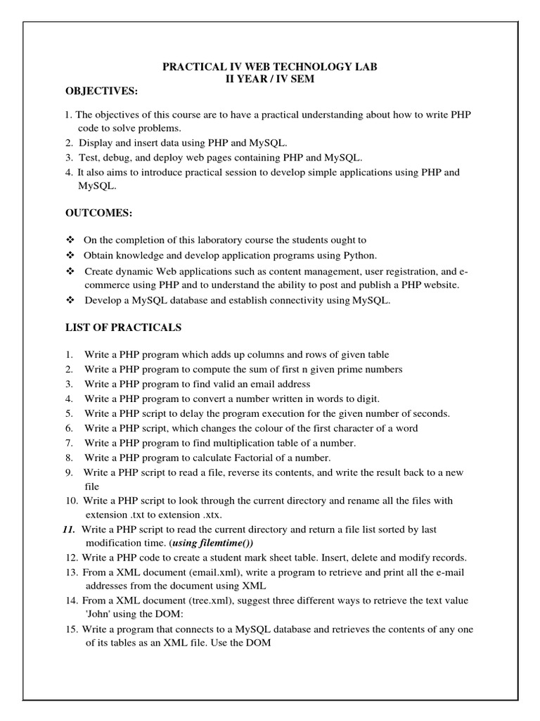 Web Technology Lab | PDF | Php | Computer File