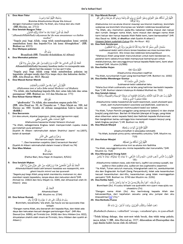 Doa Harian Islami Lengkap | PDF