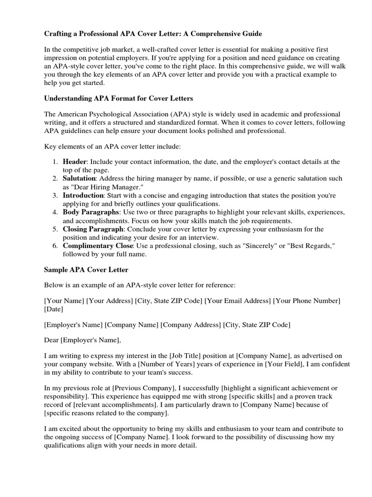 Apa Cover Letter Example | PDF | Apa Style | Human Communication