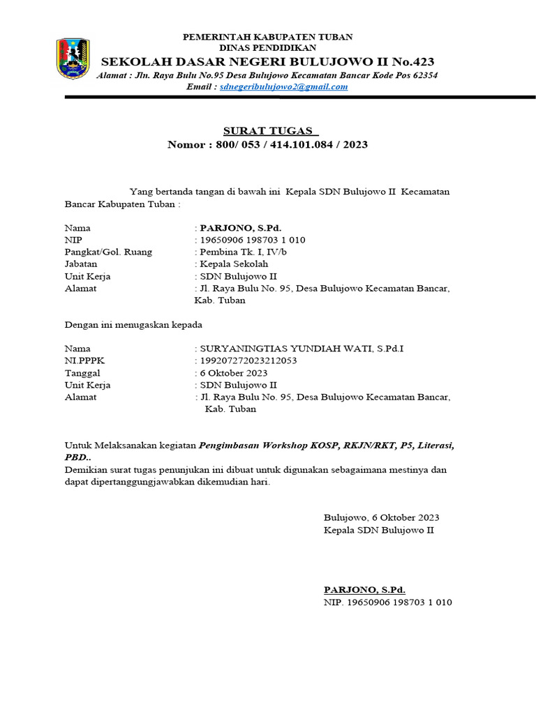 Surat Tugas SPPD | PDF