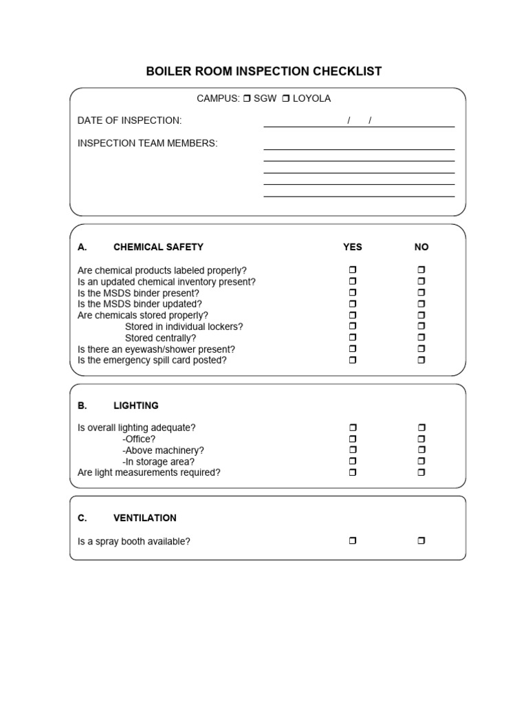 Checklist Boiler | PDF | Personal Protective Equipment | Labor Relations