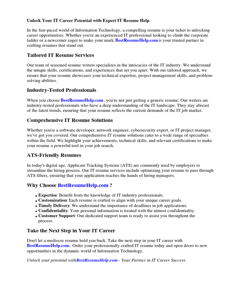 It Resume Help | PDF | Résumé | Http Cookie
