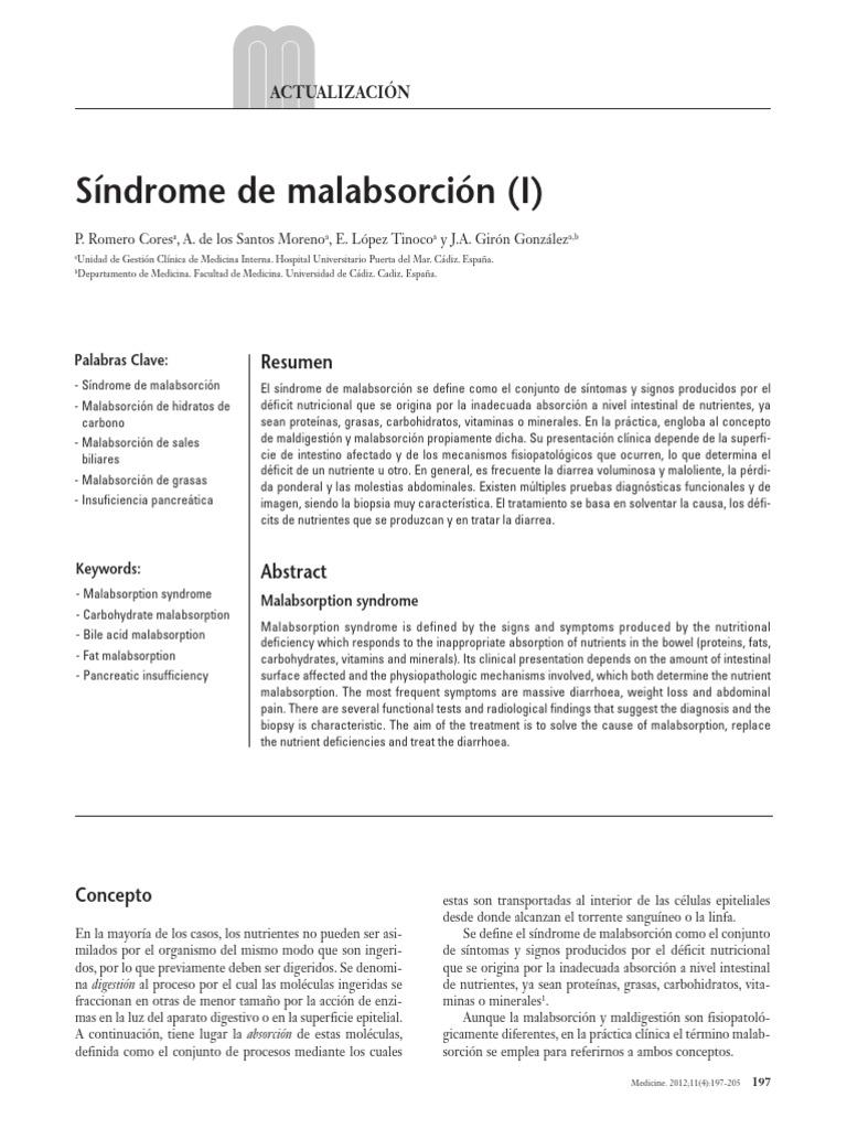 Síndrome de Malabsorcion | PDF | Digestión | Vitamina B12